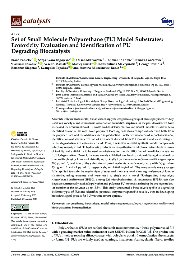 (PDF) Set of Small Molecule Polyurethane (PU) Model Substrates ...