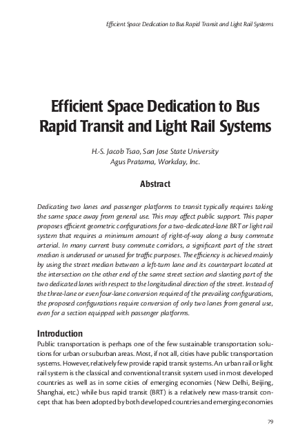 (PDF) Optimizing Space for Bus Rapid Transit and Light Rail Systems