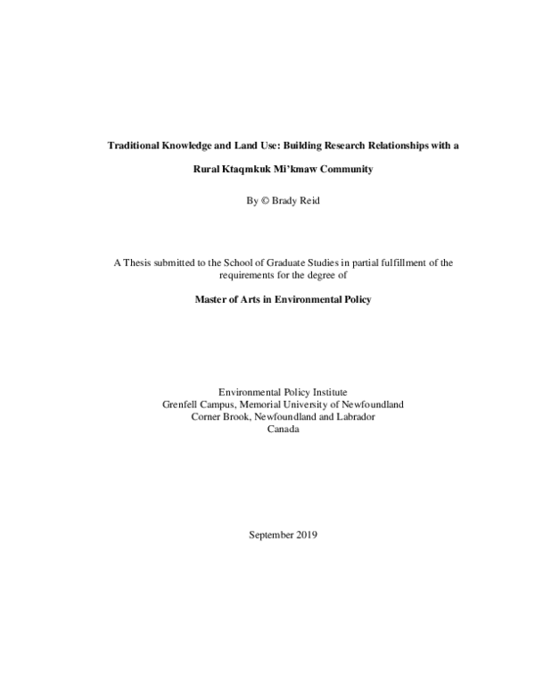 (PDF) Traditional knowledge and land use: building research ...