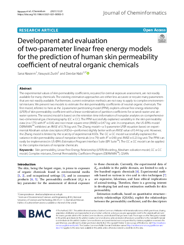 (PDF) Development and evaluation of two-parameter linear free energy models for the prediction ...