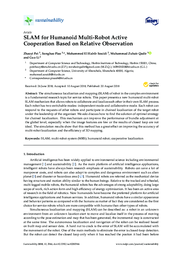 (PDF) SLAM for Humanoid Multi-Robot Active Cooperation Based on ...