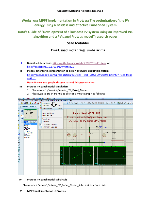 Pdf Mppt Implementation In Proteus The Optimization Of The Pv Energy Using A Costless And