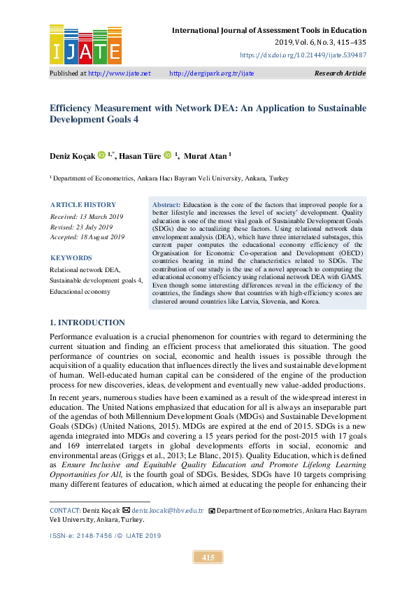 (PDF) Efficiency Measurement with Network DEA: An Application to ...