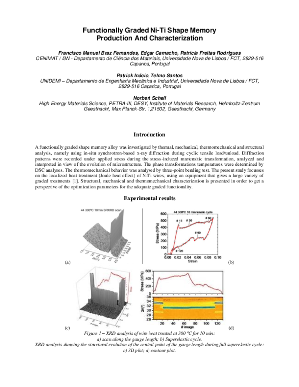 (PDF) Functionally Graded Ni-Ti Shape Memory Production And Characterization | Telmo Santos ...