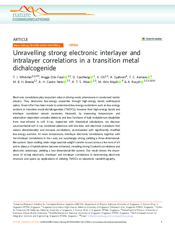 (PDF) Unravelling strong electronic interlayer and intralayer ...