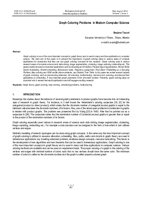 (PDF) Graph Coloring Problems in Modern Computer Science