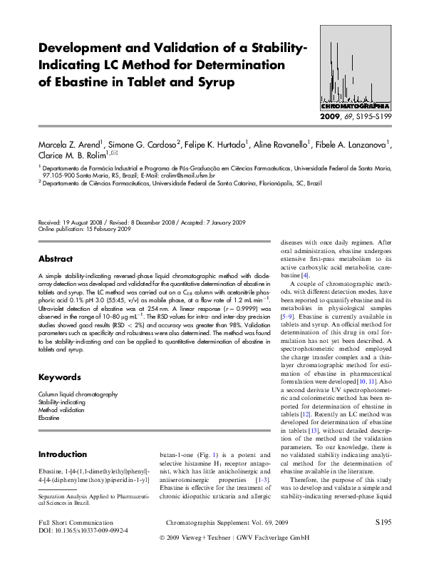 (PDF) Development and Validation of a Stability-Indicating LC Method for Determination of ...