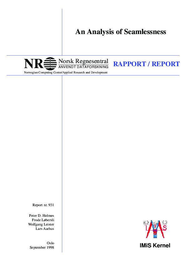 (PDF) An Analysis of Seamlessness | Wolfgang Leister - Academia.edu