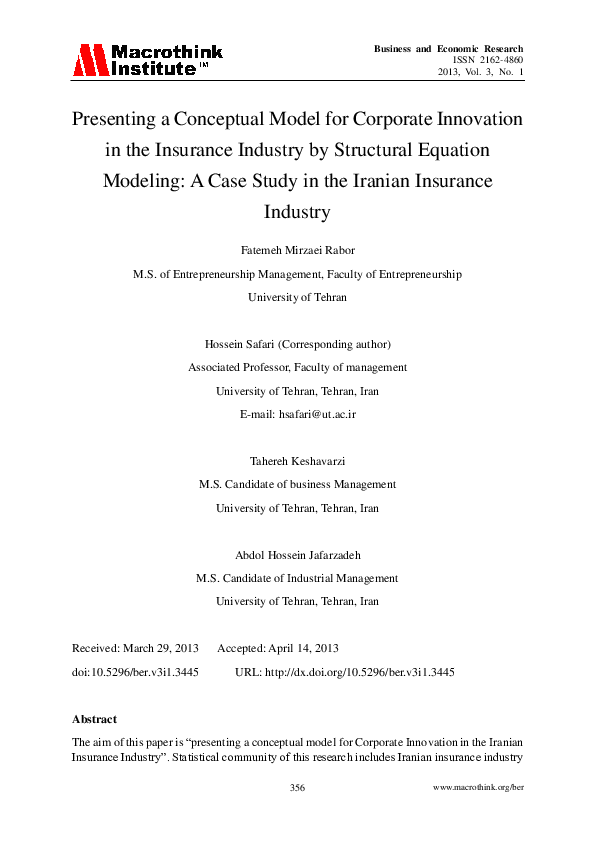 (PDF) Presenting a Conceptual Model for Corporate Innovation in the ...