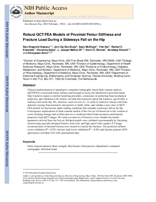 (PDF) Robust QCT/FEA Models of Proximal Femur Stiffness and Fracture ...