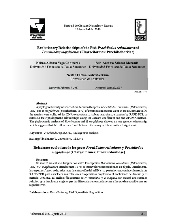 (PDF) Relaciones evolutivas de los peces Prochilodus reticulatus y ...