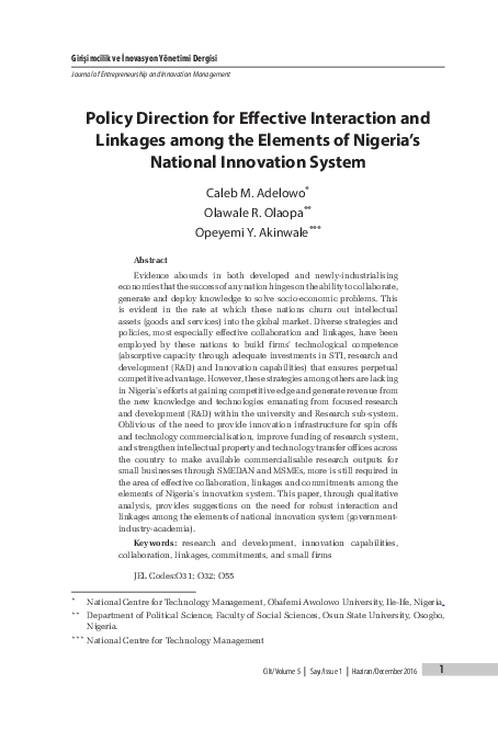 (PDF) Policy Direction for Effective Interaction and Linkages among the ...