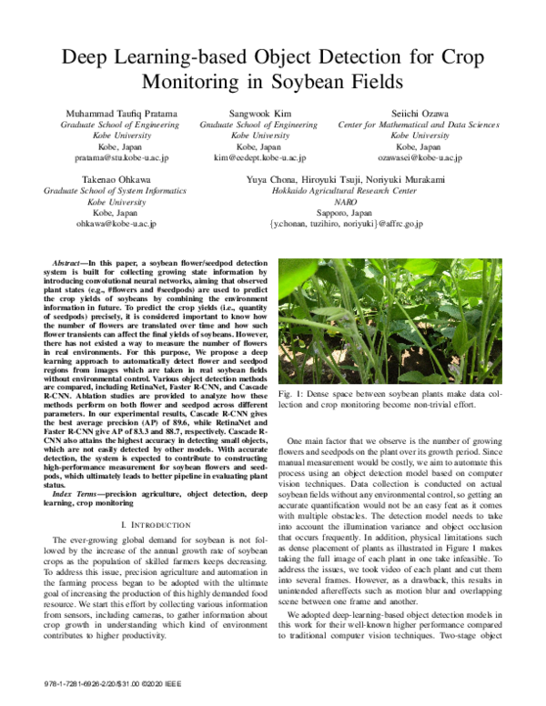 Pdf Deep Learning For Soybean Flower Detection