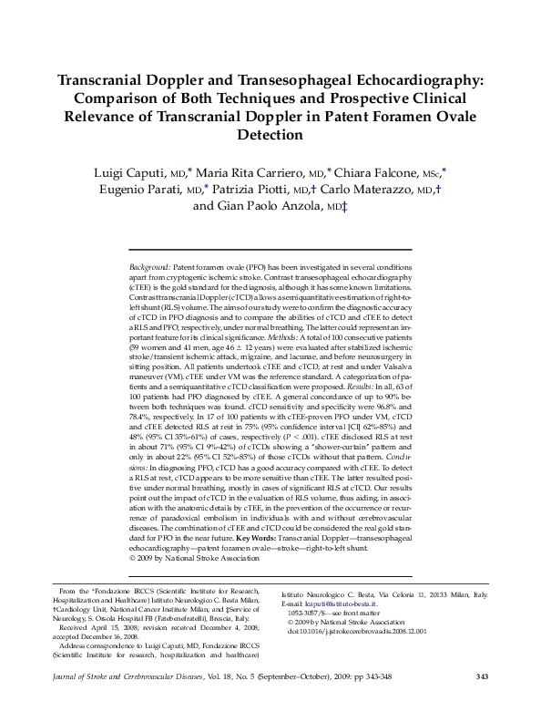 (PDF) Transcranial Doppler and Transesophageal Echocardiography ...