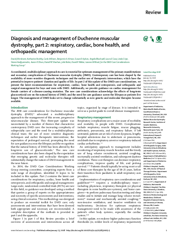 (PDF) Diagnosis and management of Duchenne muscular dystrophy, part 2 ...