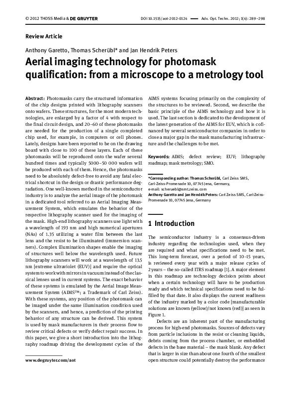 (PDF) Aerial imaging technology for photomask qualification: from a ...