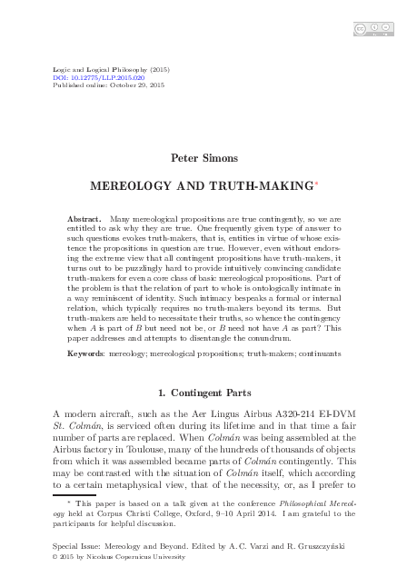 (PDF) Truth-Making in General