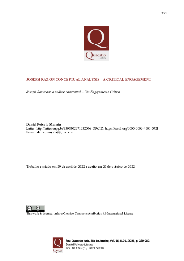 (PDF) JOSEPH RAZ ON CONCEPTUAL ANALYSIS – A CRITICAL ENGAGEMENT ...