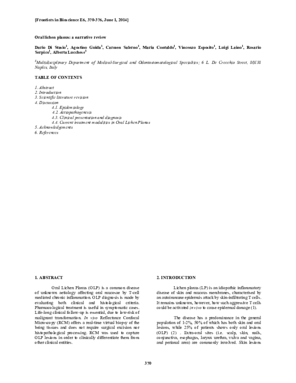 (PDF) Oral lichen planus: a narrative review
