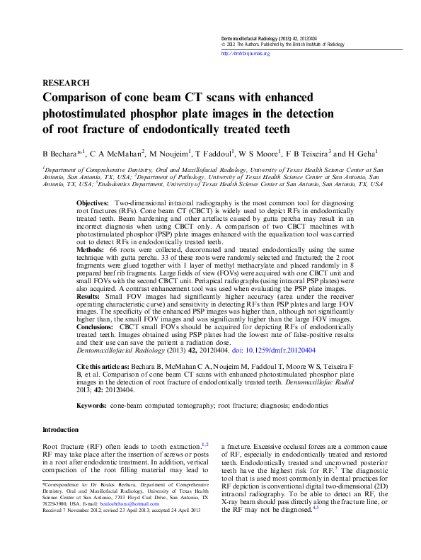 (PDF) Comparison of cone beam CT scans with enhanced photostimulated ...