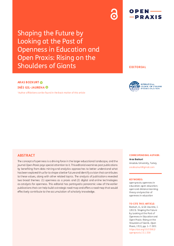 (PDF) Shaping the Future by Looking at the Past of Openness in ...