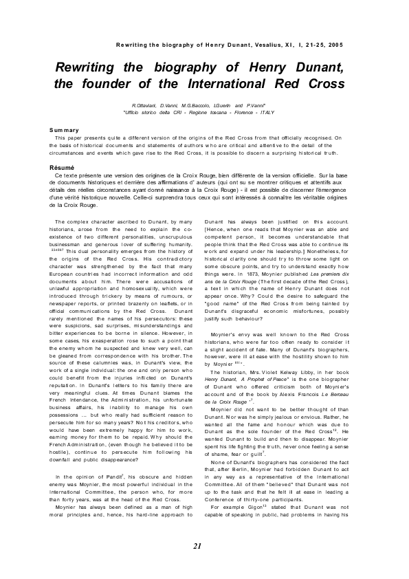 (PDF) Rewriting of the biography of Henry Dunant, the founder of the ...