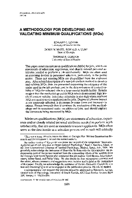 (PDF) A METHODOLOGY FOR DEVELOPING AND VALIDATING MINIMUM ...