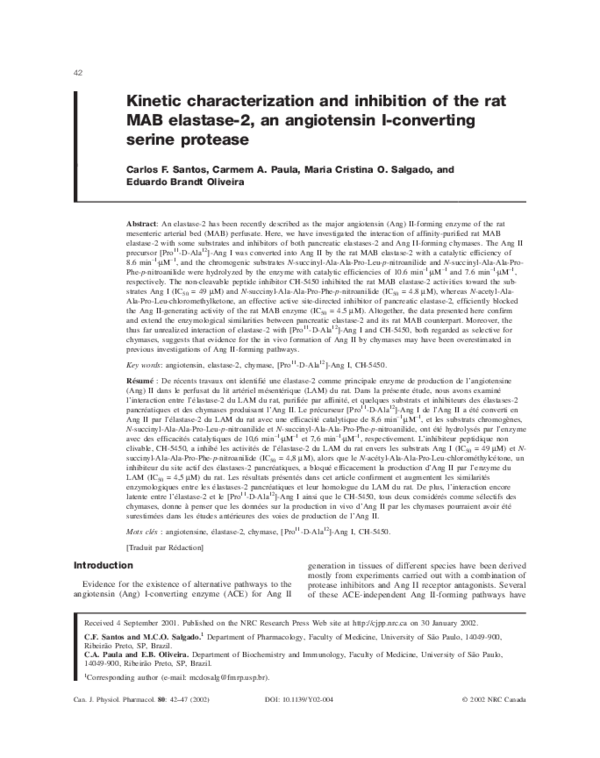 (PDF) Kinetic characterization and inhibition of the rat MAB elastase-2 ...