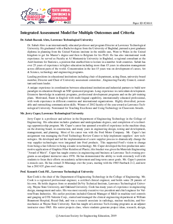 (PDF) Integrated Assessment Model for Multiple Outcomes and Criteria