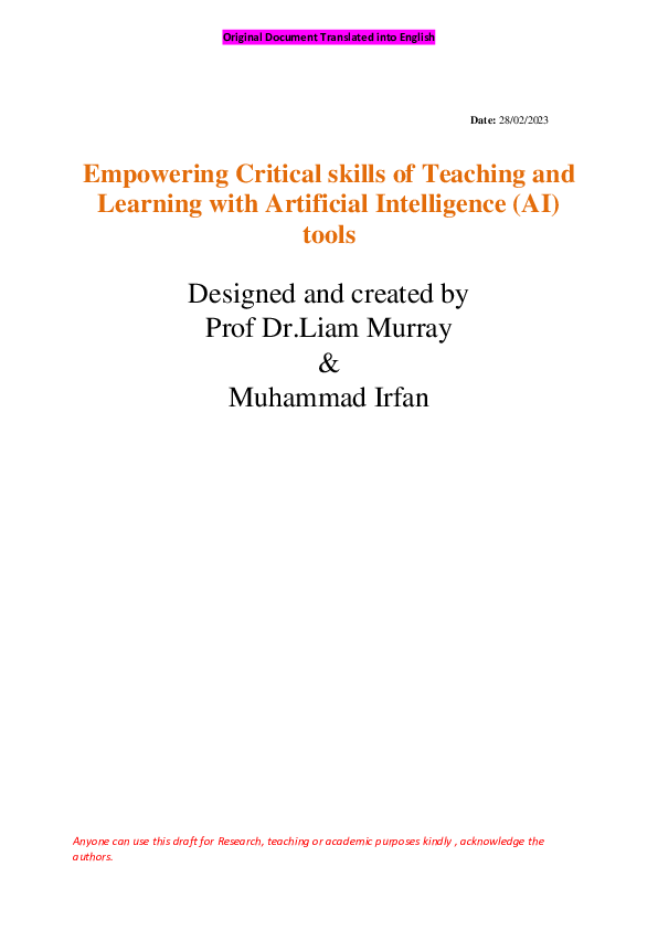 (PDF) Empowering Critical skills of Teaching and Learning with ...