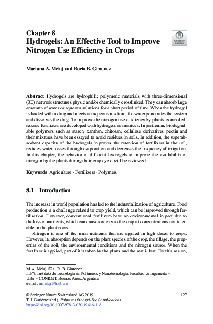 (PDF) Hydrogels Enhance Nitrogen Use Efficiency in Crops