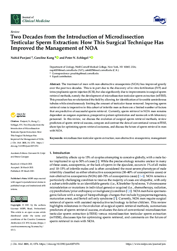 (PDF) Two Decades from the Introduction of Microdissection Testicular ...