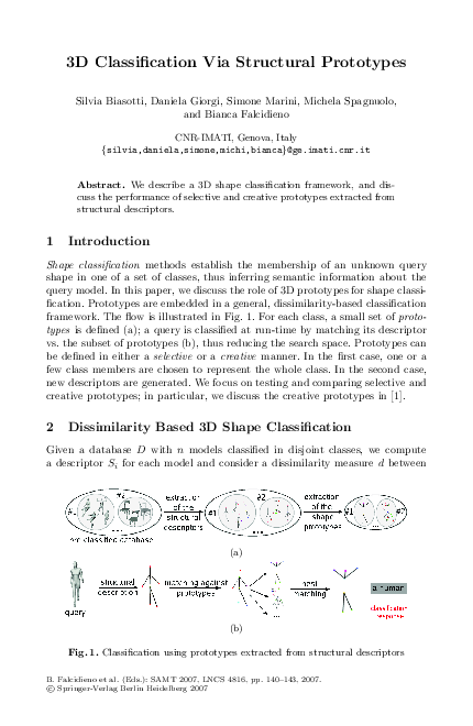 (PDF) 3D Classification Via Structural Prototypes