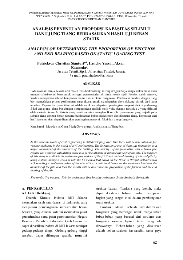 (PDF) Analisis Penentuan Proporsi Kapasitas Selimut Dan Ujung Tiang ...