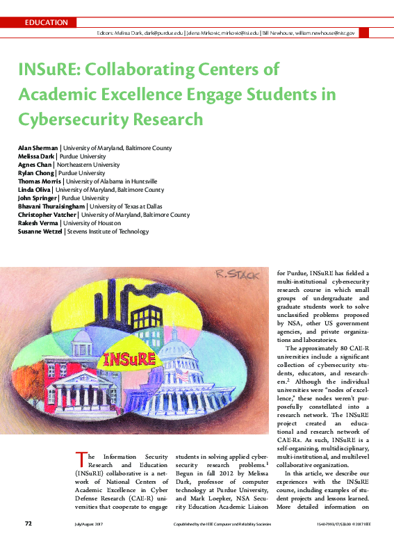 (PDF) INSuRE: Collaborating Centers of Academic Excellence Engage ...
