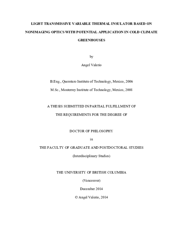 (PDF) Light transmissive variable thermal insulator based on nonimaging ...