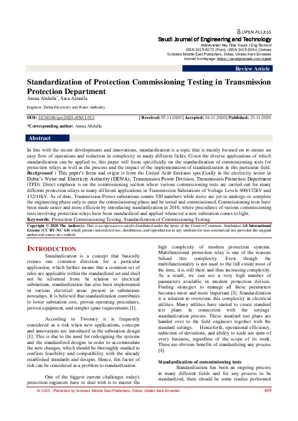 (PDF) Standardization of Protection Commissioning Testing in ...