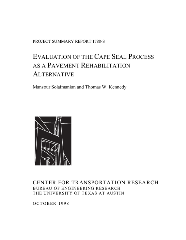 (PDF) Evaluation of the Cape Seal Process as a Pavement Rehabilitation ...
