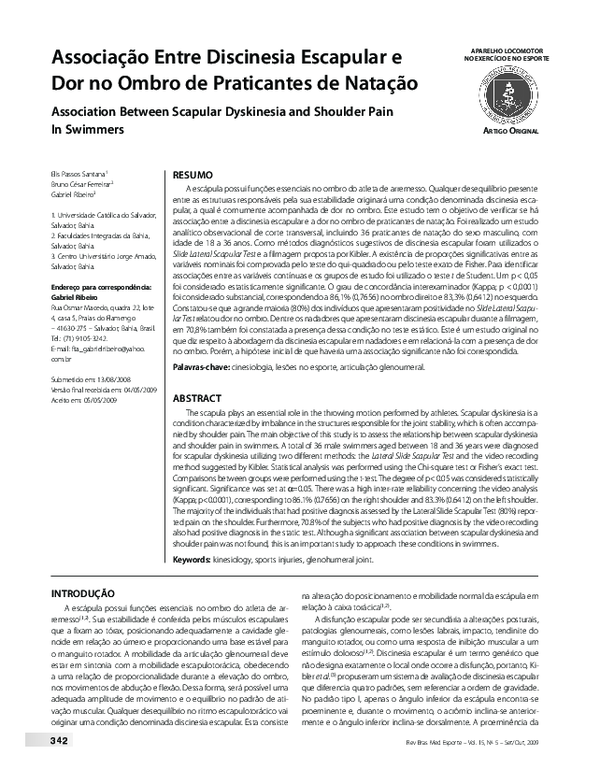 (PDF) Associação entre discinesia escapular e dor no ombro de ...