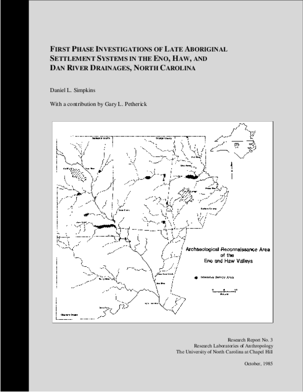 (PDF) First Phase Investigations of Late Aboriginal Settlement Systems ...