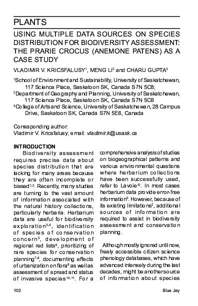 (PDF) Using Multiple Data Sources on Species Distribution for Biodiversity Assessment: The ...