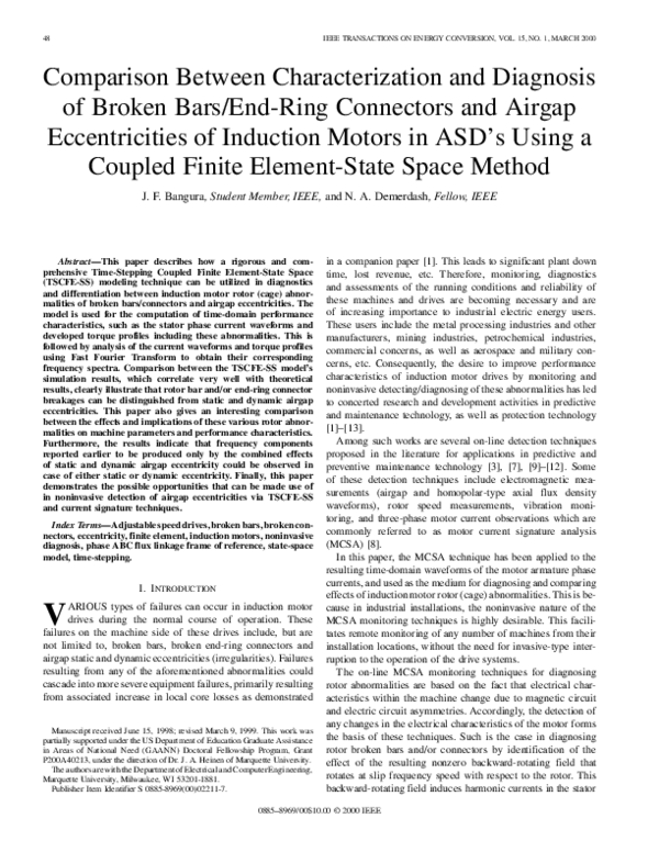 (PDF) Comparison between characterization and diagnosis of broken bars/end-ring connectors and ...