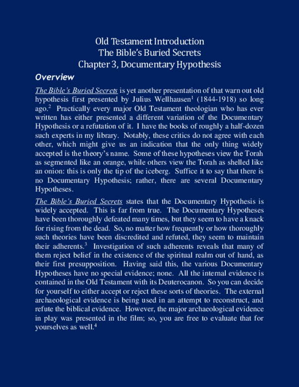 (PDF) Old Testament Introduction The Bible's Buried Secrets Chapter 3 ...