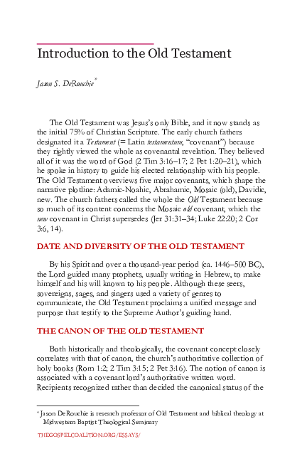 (PDF) Introduction to the Old Testament
