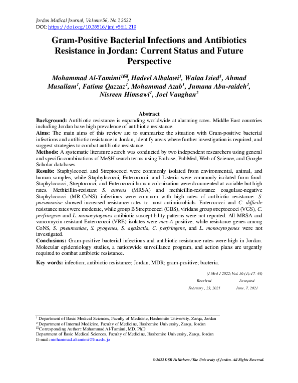 (PDF) Gram-Positive Bacterial Infections and Antibiotics Resistance in ...