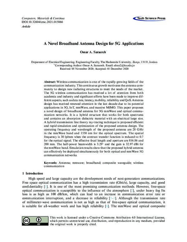 (PDF) A Novel Broadband Antenna Design for 5G Applications