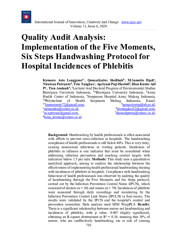 (PDF) Quality Audit Analysis: Implementation of the Five Moments, Six ... (PDF) Quality Audit Analysis: Implementation of the Five Moments, Six ...