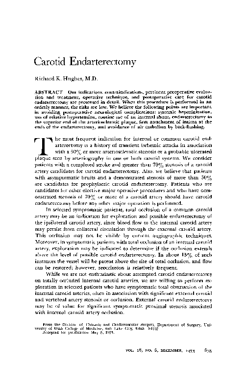 (PDF) Carotid Endarterectomy
