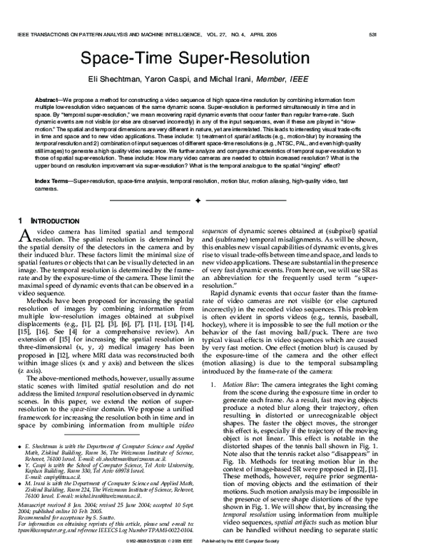 (PDF) Space-time super-resolution
