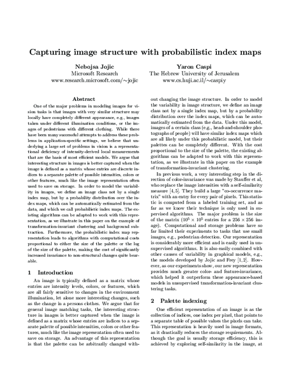 (PDF) Capturing image structure with probabilistic index maps